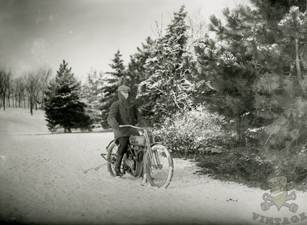 Harley's in the Snow ~ Riding Vintage