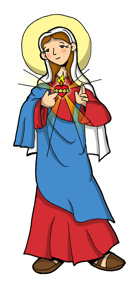 Dibujos para catequesis: INMACULADO CORAZÓN DE MARÍA