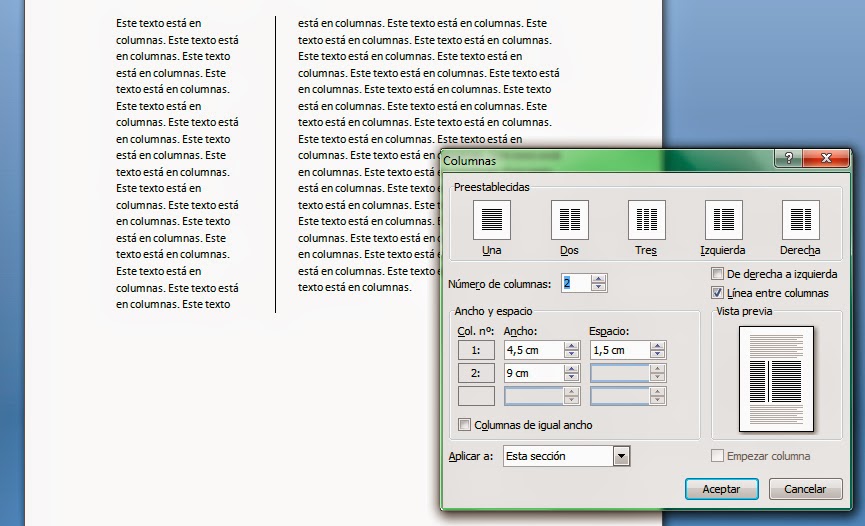 PROFUNDIZACIÓN EN WORD : Crear columnas en Word