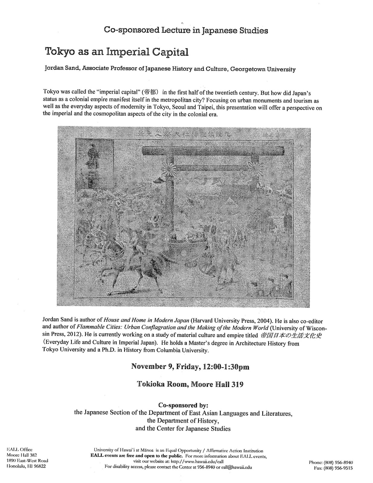 History is...: 12pm today - Professor Jordan Sand talk in the Tokioka ...