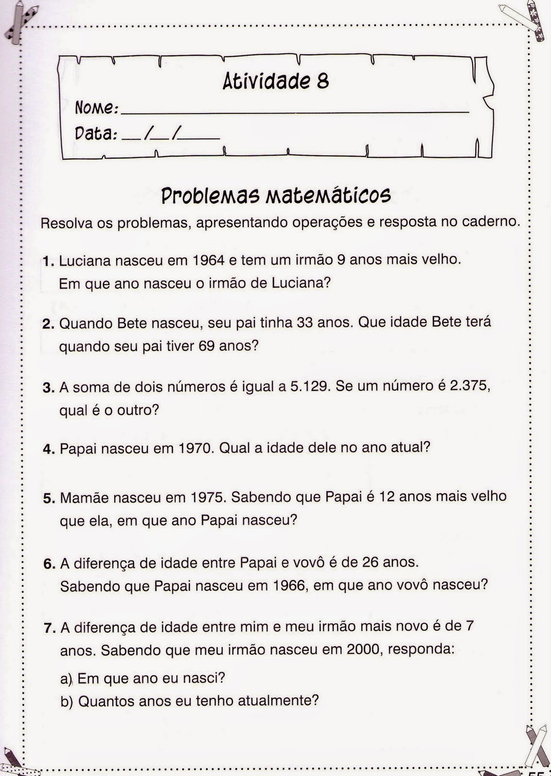 Exercícios de Matemática Variados para o 5° Ano