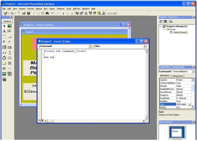 Membuat Aplikasi Penjumlahan dan Perkalian Matriks dengan VB 6.0