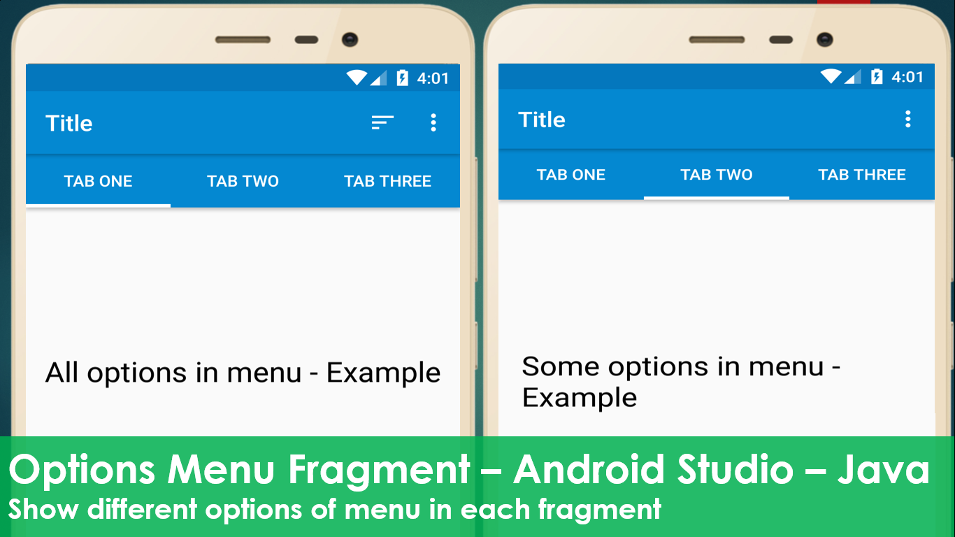 Options Menu Fragment - Java Options Menu Fragment - Java