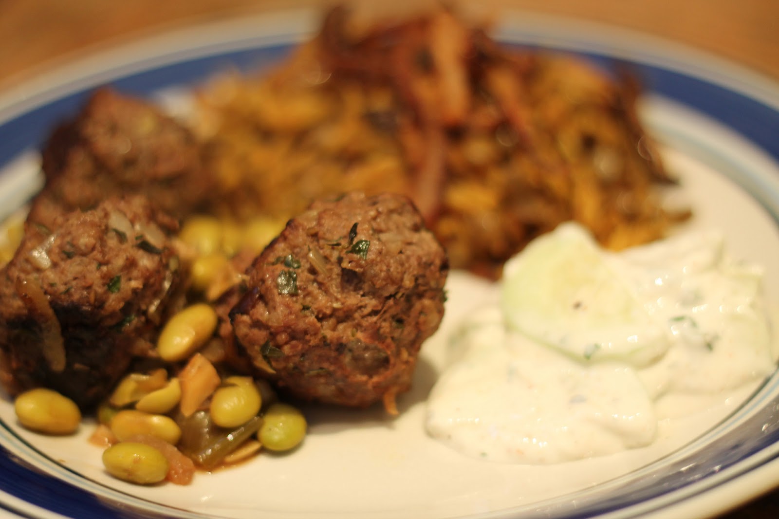 Beef Meatballs with Edamame & Lemon / Baharat
