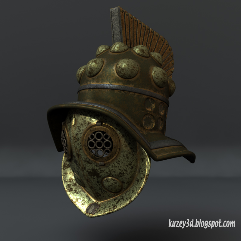Gladiator Helmet: Rust Metal 2
