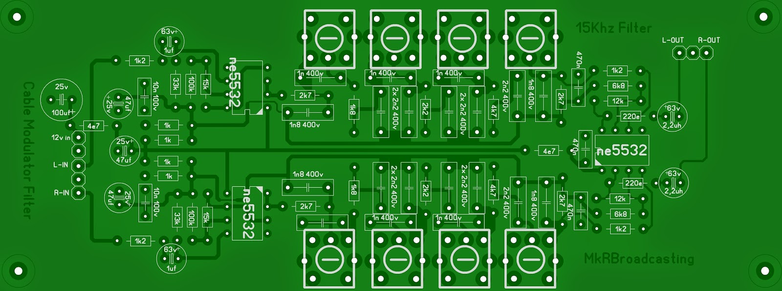 fm transmitters: cable modulator stereo 15khz filter