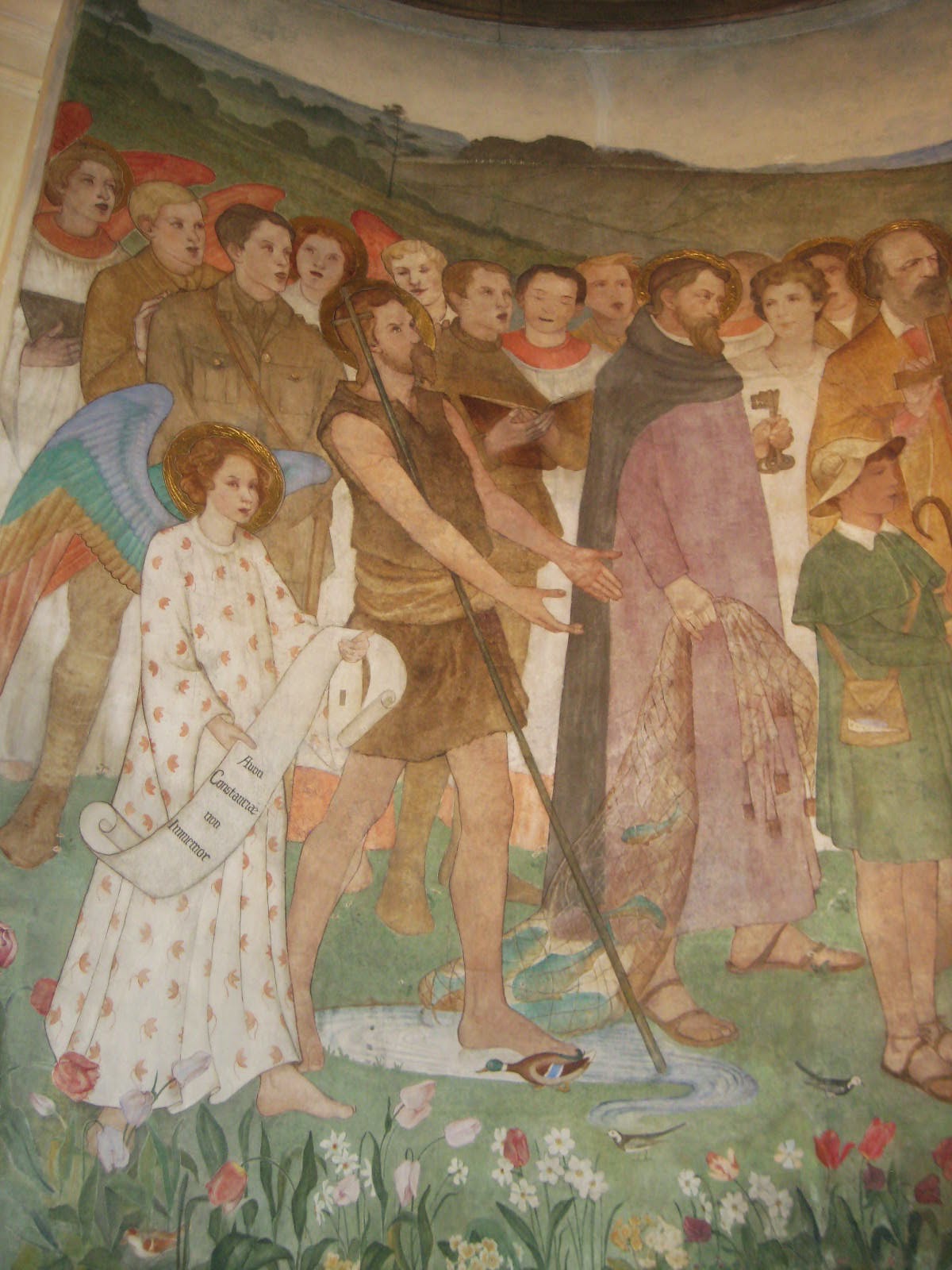 e-arthistory: C-2. The Manners family in Phoebe Traquair's ALL SAINTS mural