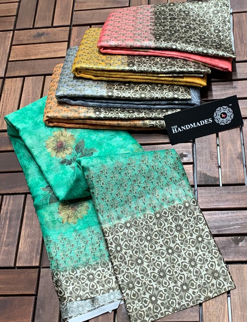 Malbari silk sarees with digital print