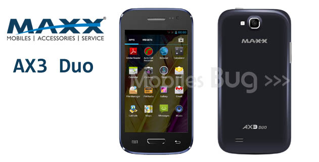 Maxx Mobiles AX3 Duo price in India, specifications and features