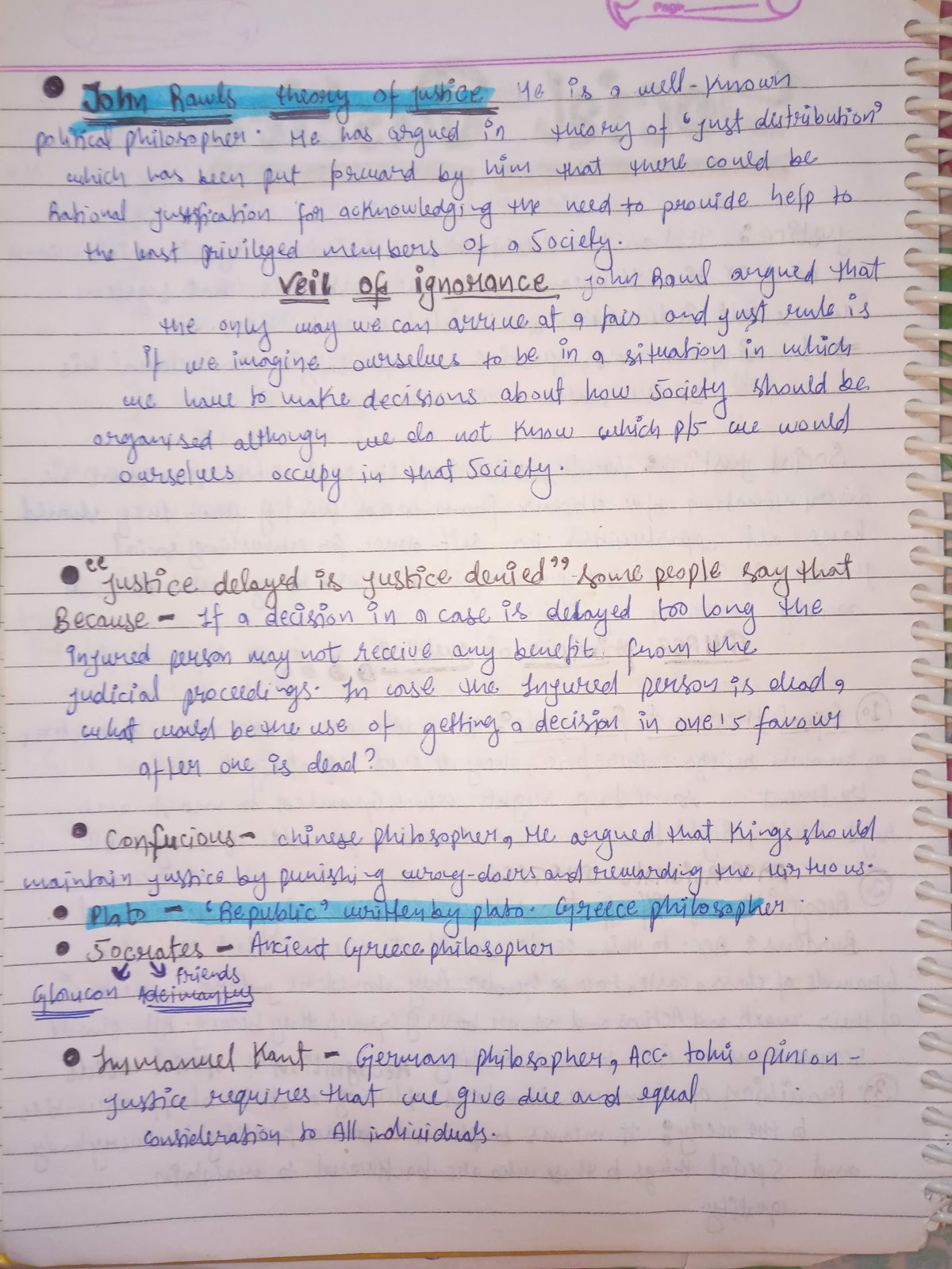 Handwritten Notes of SOCIAL JUSTICE - Political Science - Class 11th ...