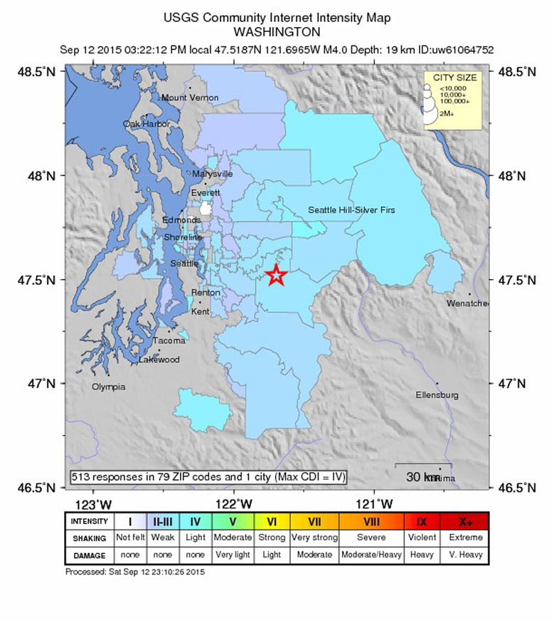 Eastside near Seattle hit by small quake