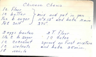 Aunt Dot's recipes: Chinese Chews