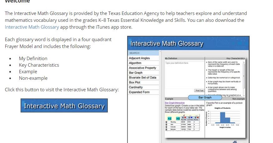 Forever a Student: Interactive Math Glossary