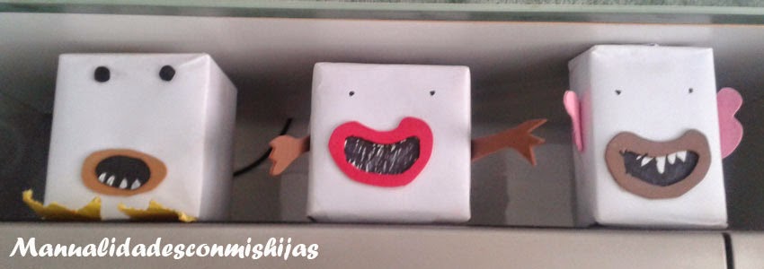 Manualidades con mis hijas: Monstruos con cajas