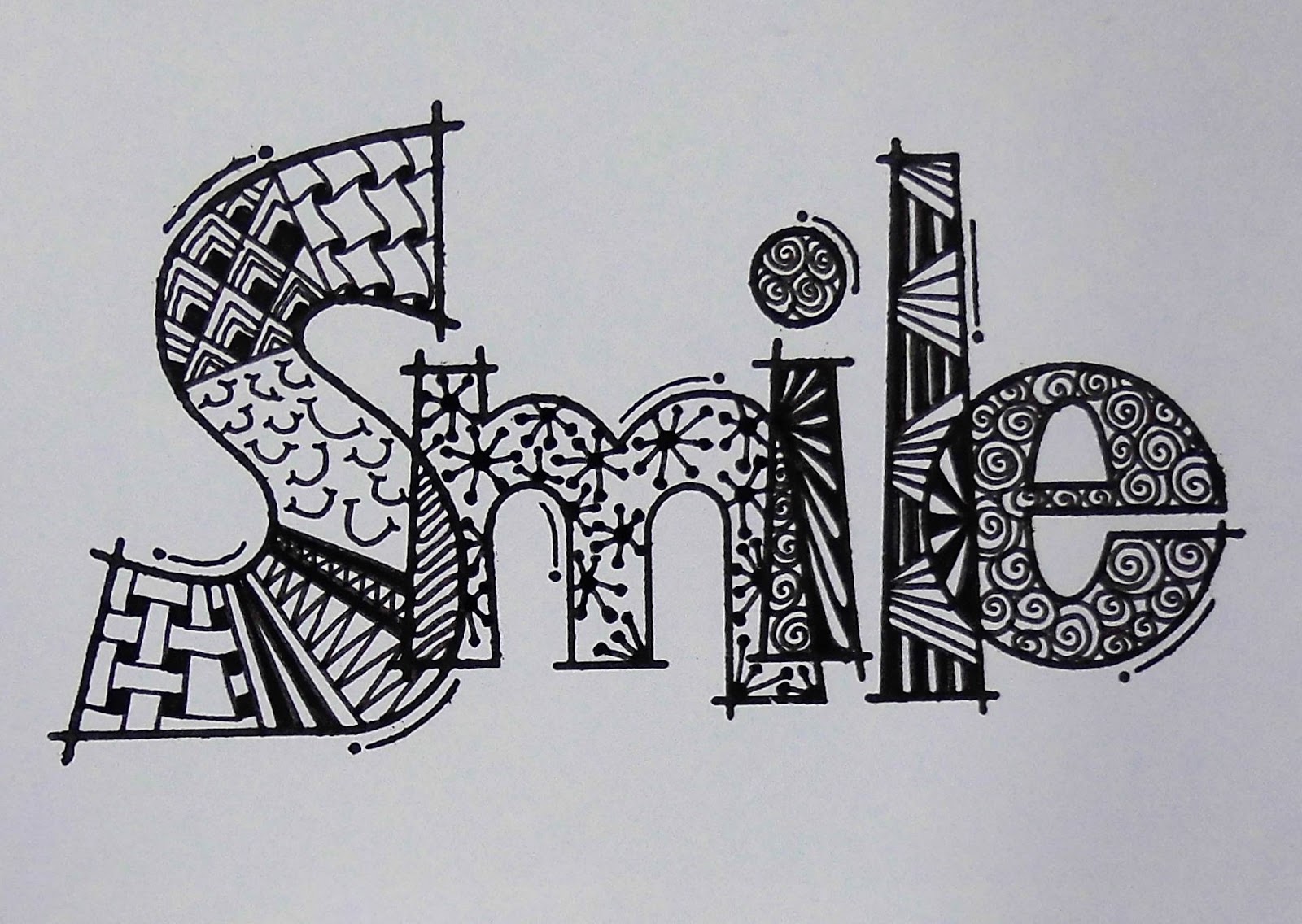 Sarah's Craft Shed: Zentangle Card: Smile!