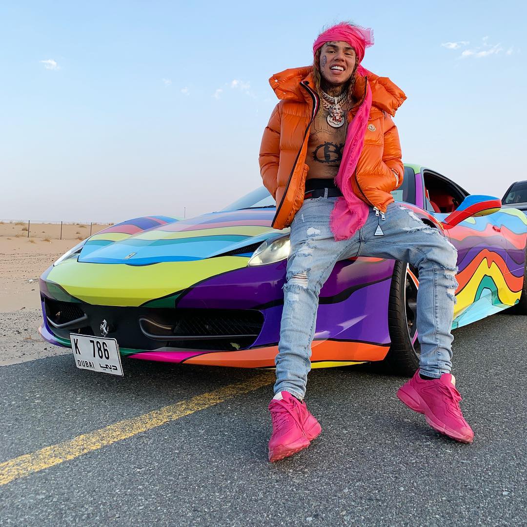 Tekashi 6ix9ine Drives The Flashiest Ferrari You've Ever Seen