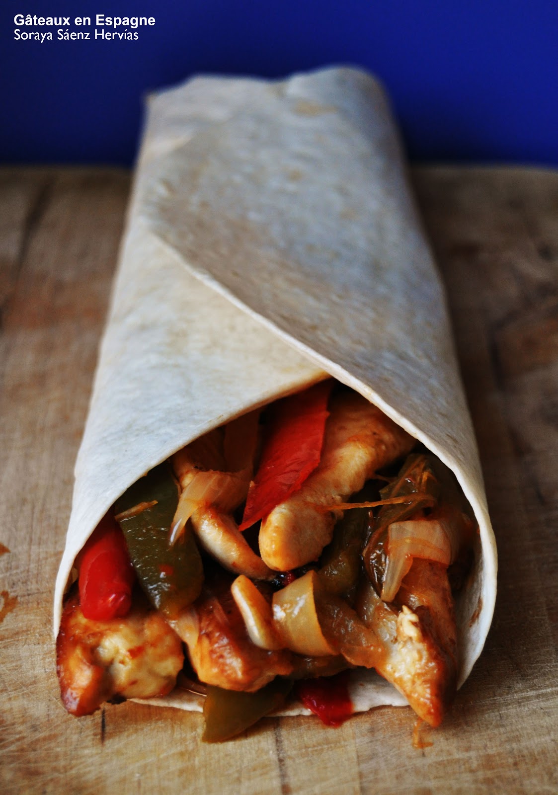 GÂTEAUX EN ESPAGNE: Recette de fajitas au poulet et aux poivrons