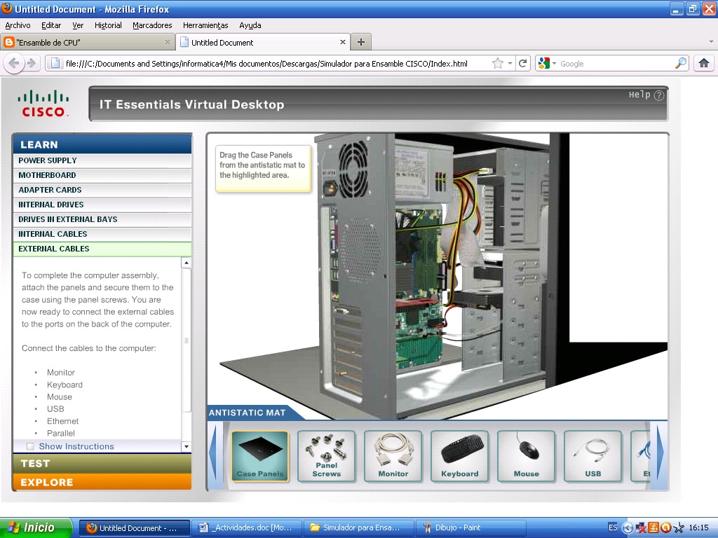 "Ensamble de CPU": SIMULADOR CISCO