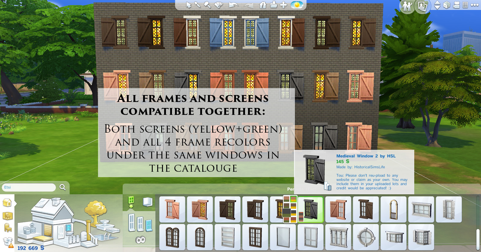 TS4: Medieval Window Recolors | History Lover's Sims Blog