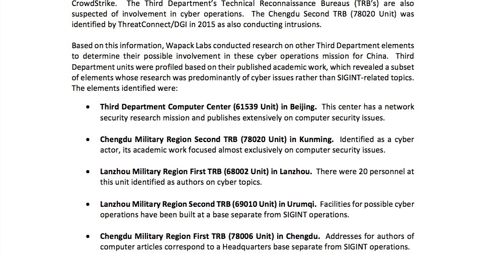 The Henrybasset Blog: An analysis of China's Military Cyber Force: PLA ...