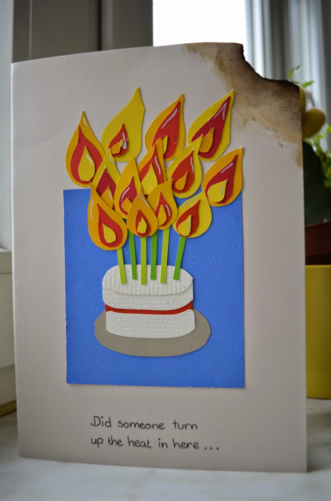 Cake on Fire Birthday Card ~ Stuff and Spice