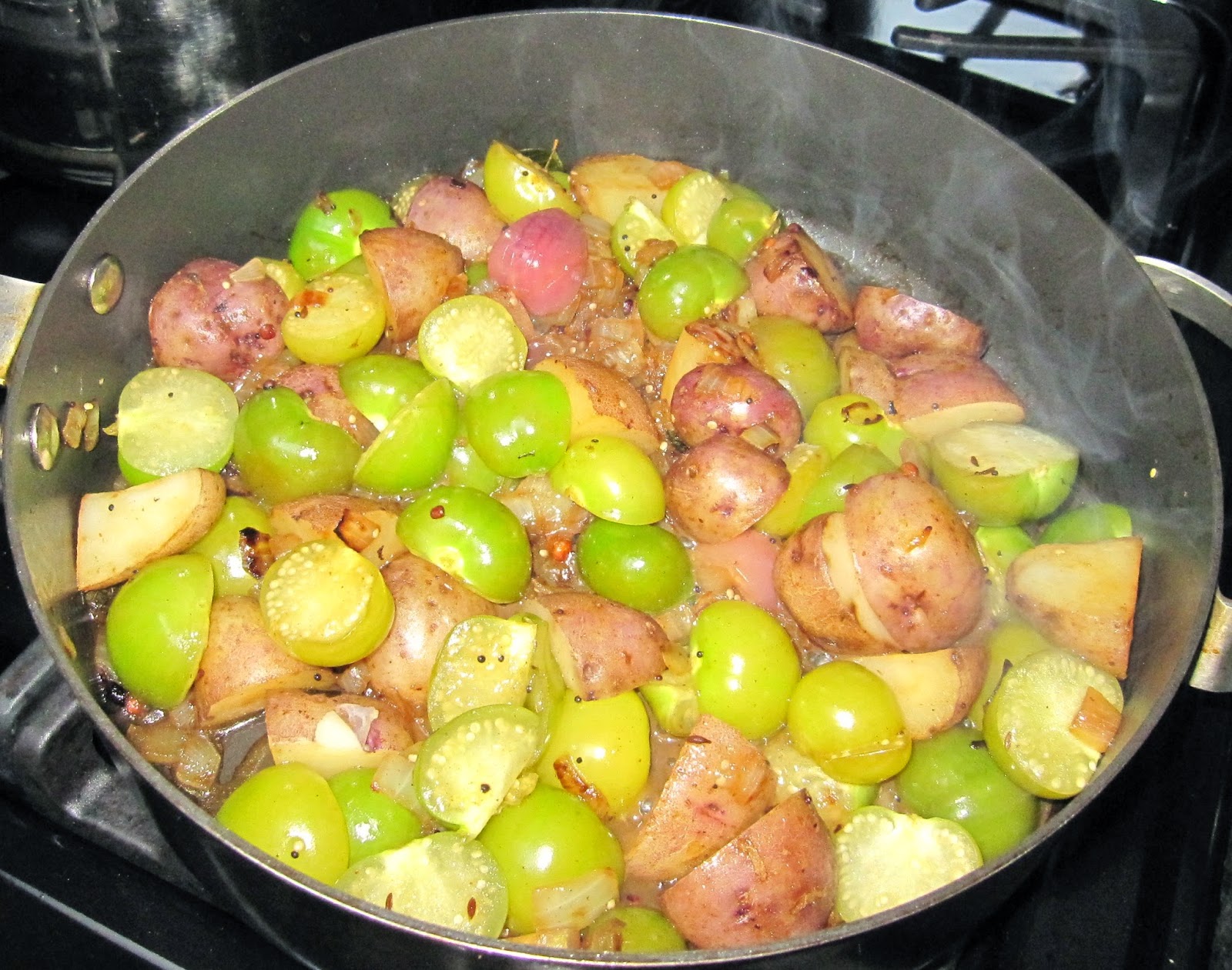 Sita's Ruchulu: Tomatillo Potato subzi