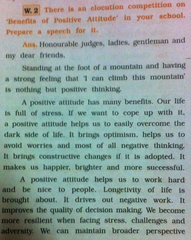 Speech-Benefits of Positive Attitude Speech-Benefits of Positive Attitude
