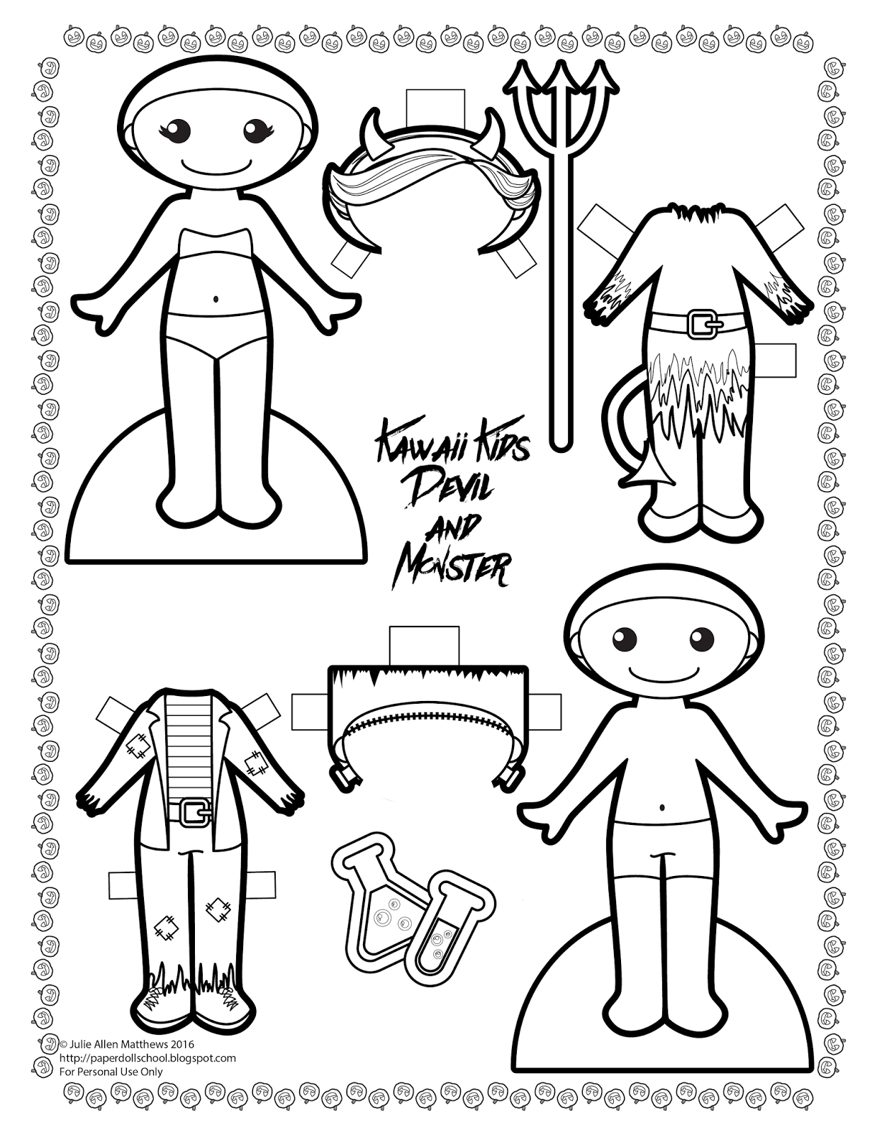 Paper Doll School: Kawaii Kids - Monster and Devil
