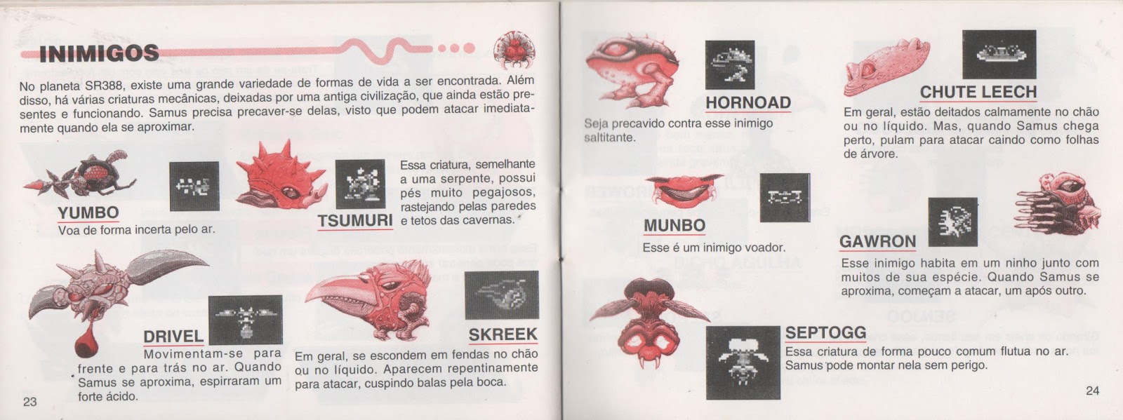 Metroid II: Return of Samus (Game Boy, BR) Manual Scans