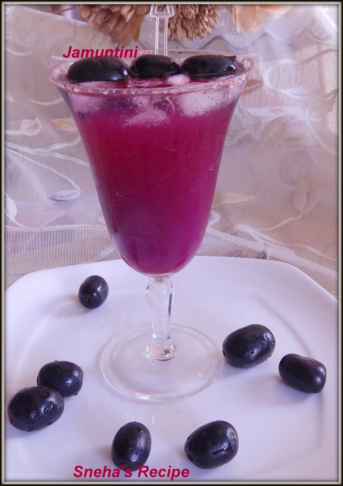 Jamuntini /Jamun With Gin -Cocktail#FoodieExtravaganza - Sneha's Recipe