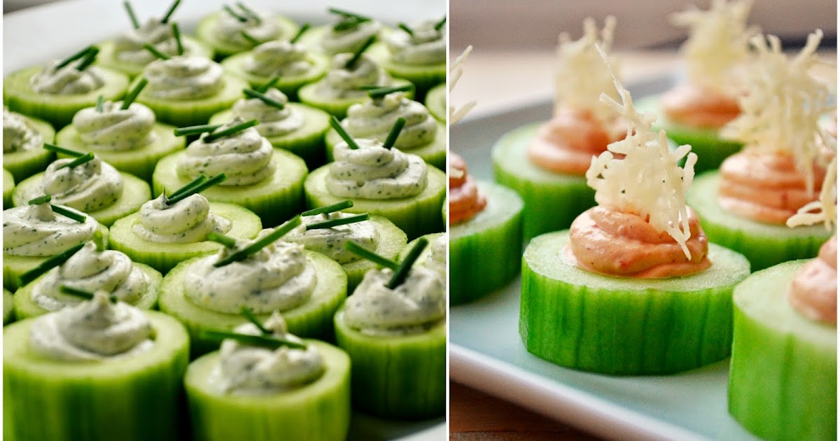 Cucumber Canapés with 2 Cream Cheese Fillings