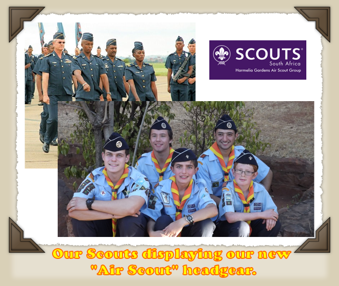 Harmelia Gardens Air Scout Group: Harmelia Air Scouts upgrade their headgear
