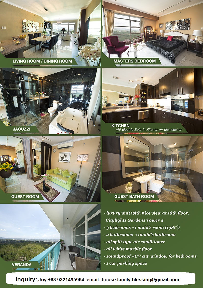 For Sale Urgent - Fully Furnished Condominium ( July 1, 2015 Open house ...