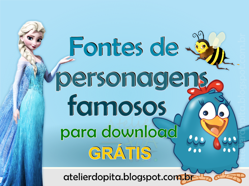 Fontes de personagens de festas infantis ~ Atelier do Pita