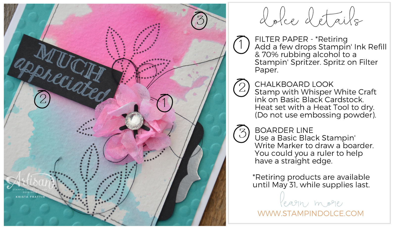 Stampin' Dolce: Bright watercolor - Artisan Design Team Blog Hop