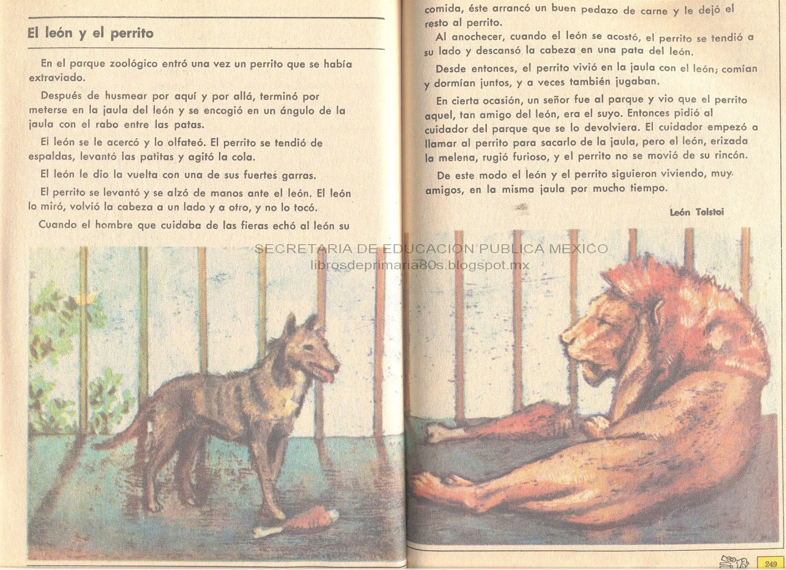 Libros de Primaria de los 80's: El león y el perrito - Español Ej. y ...