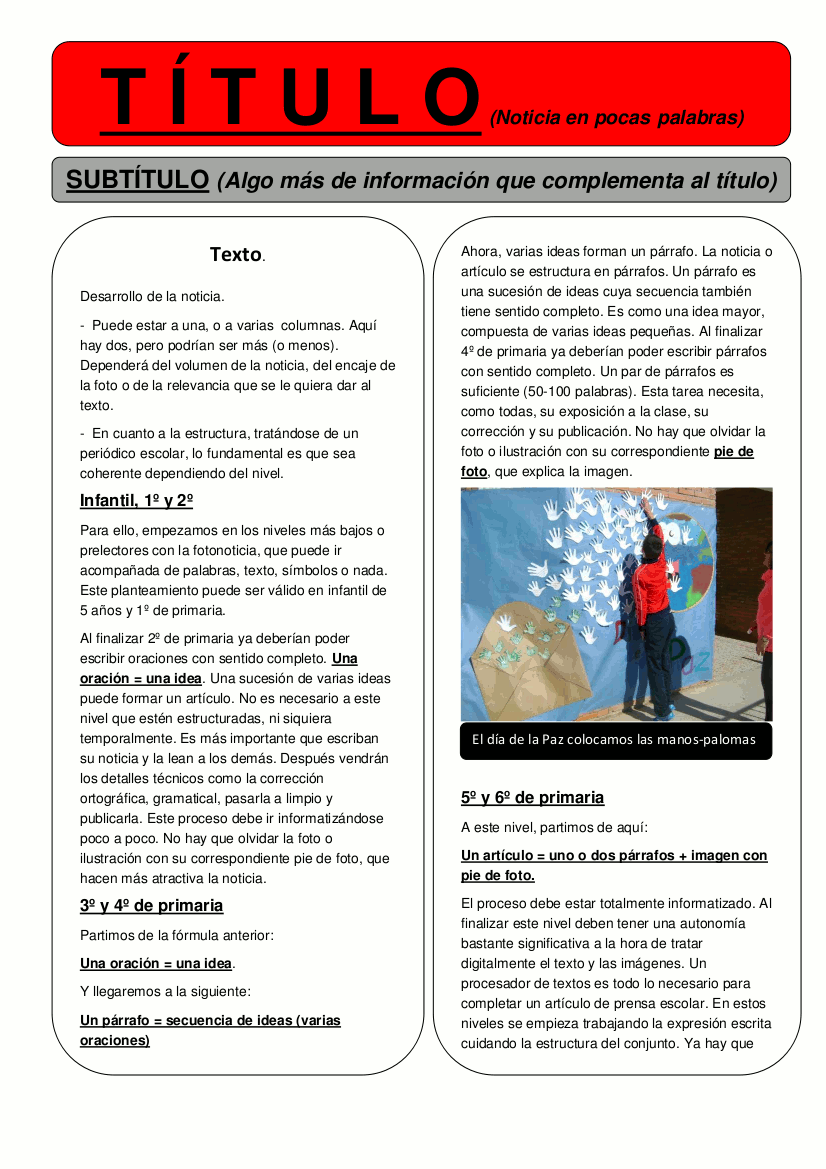 Prensa Escolar Alhabia: Vamos a hacer el periódico escolar