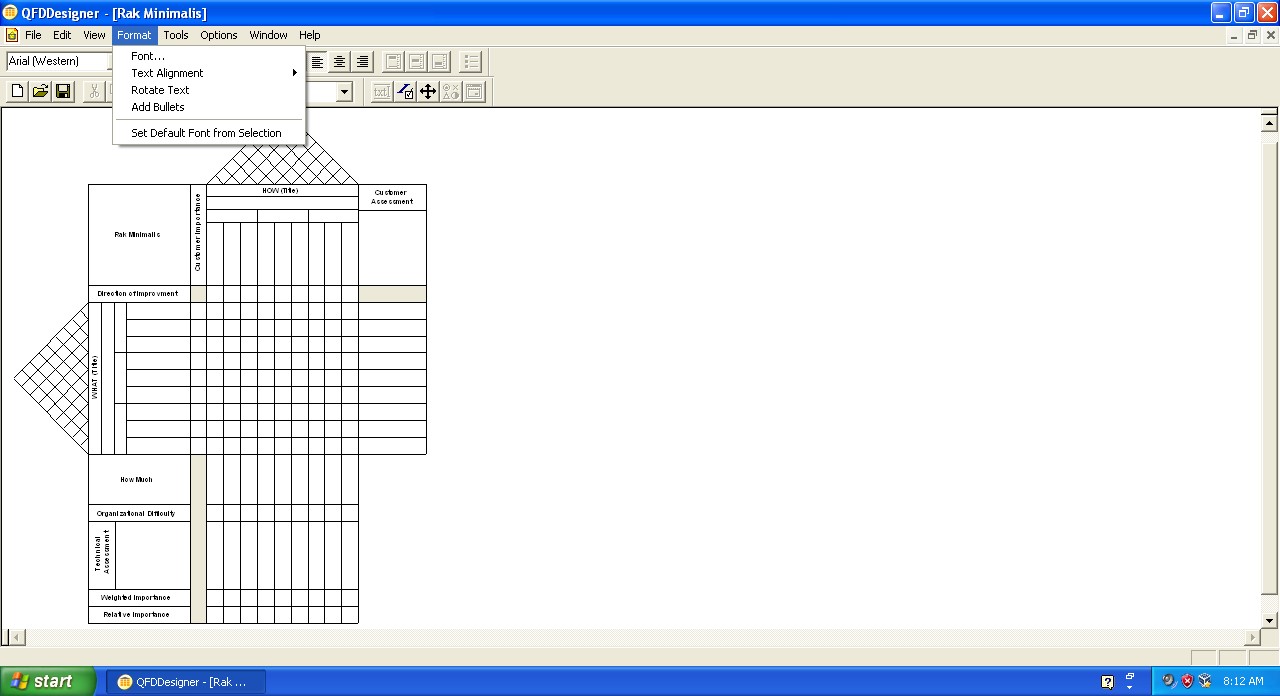 Cara Industri: Langkah membuat HOQ dengan software QFD