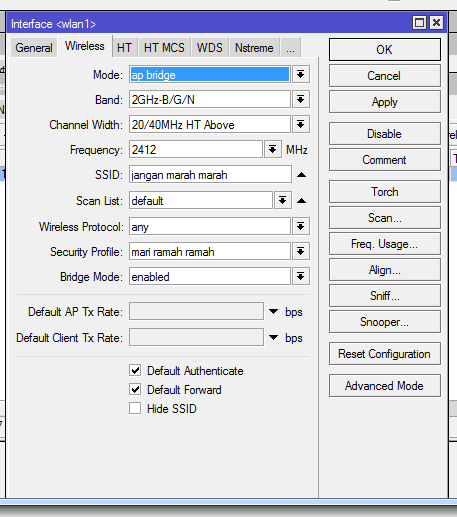 Cara Konfigurasi Wireless Mikrotik