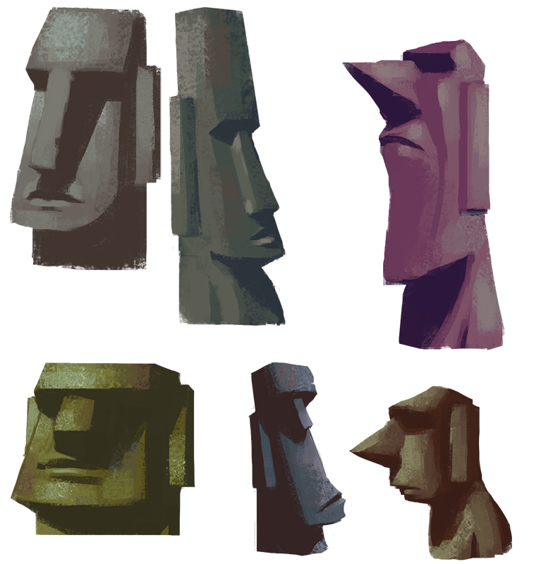 Ian Sketchblog: Moai Heads