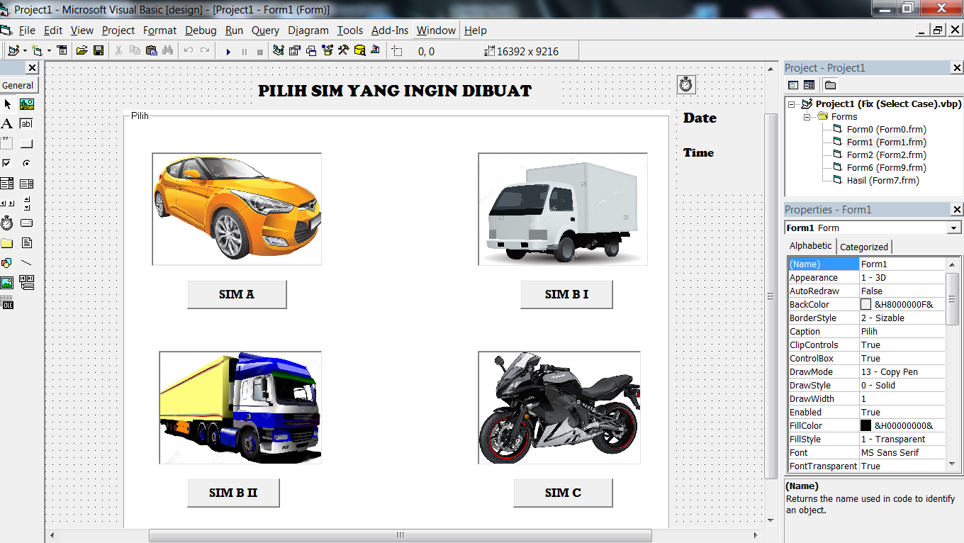 Contoh Program Visual Basic 6.0 menggunakan IF-THEN dan SELECT CASE ...