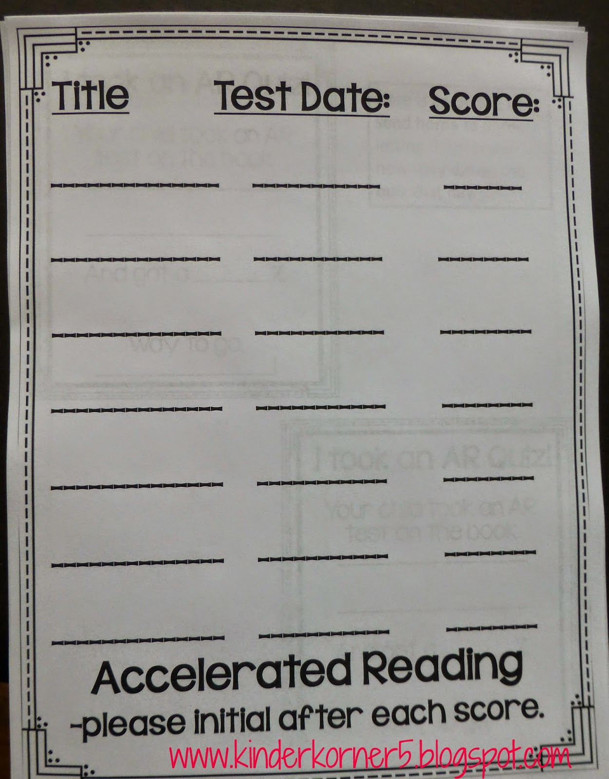 Kinder Korner: Accelerated Reader