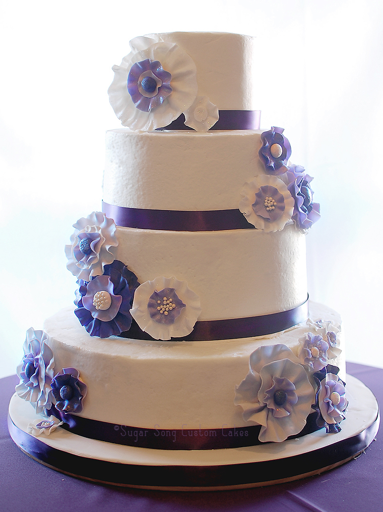 SugarSong Custom Cakes: Vintage Ruffle Flower Wedding Cake
