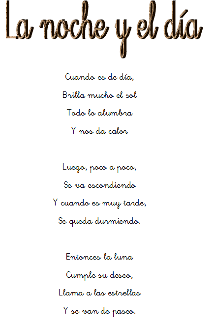 Venimos a aprender: Poesía: La noche y el día