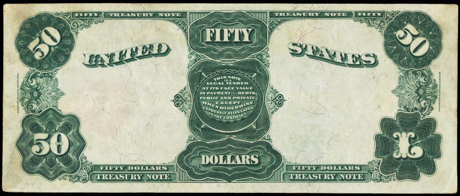 1891 Seward 50 Dollar Treasury or Coin Note|World Banknotes & Coins ...