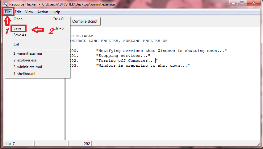 TecH@cks: How to Change the "Shutting down.." Text Message at Shutdown in Windows 7 and Vista