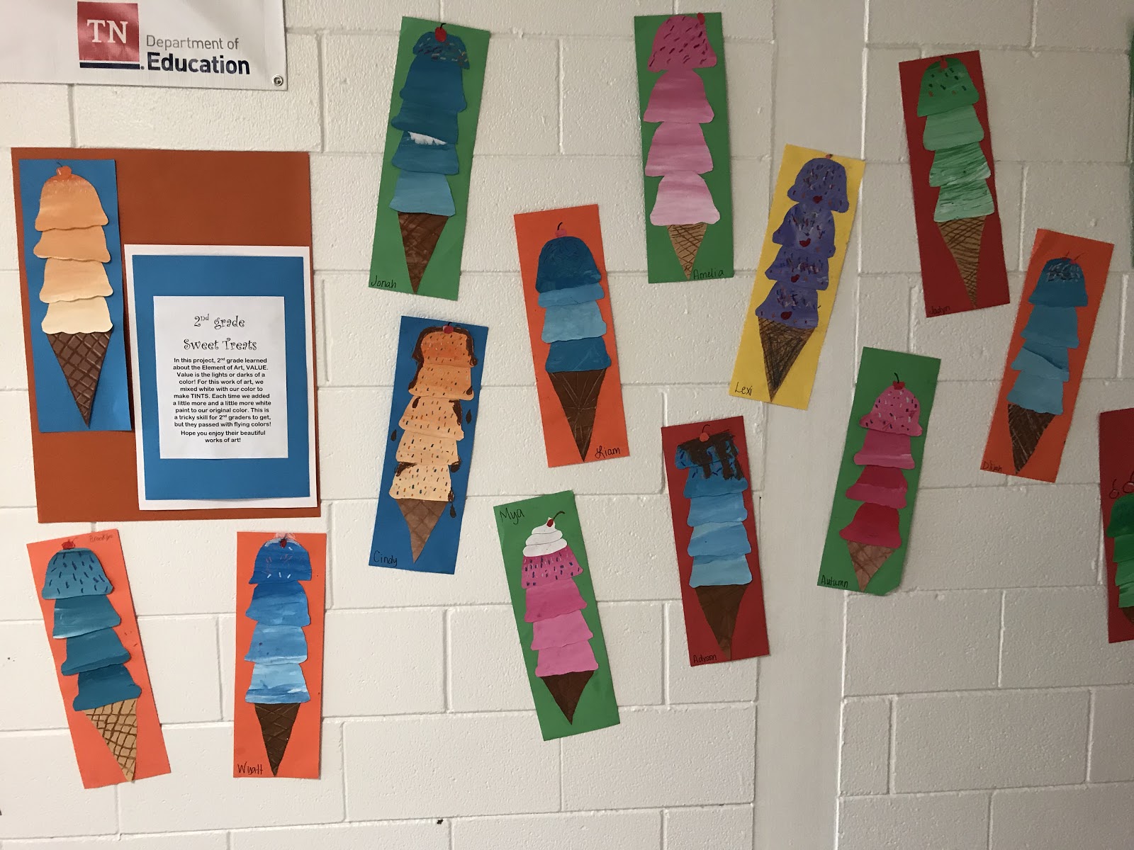 Elements of the Art Room: 2nd grade Value Ice Cream Cones