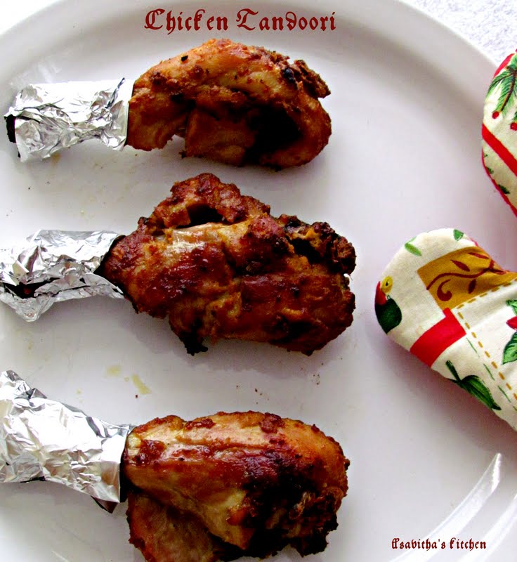 Savitha's Kitchen: Chicken Tandoori - With Besan Flour Coating