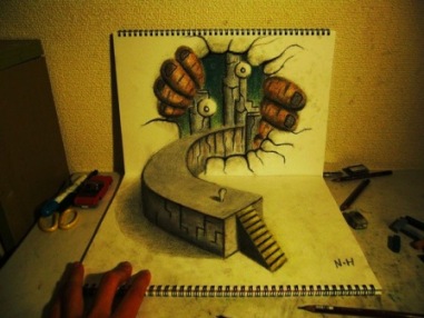 7 Gambar sketsa 3D yang paling keren | Lahiaid | Design & Art