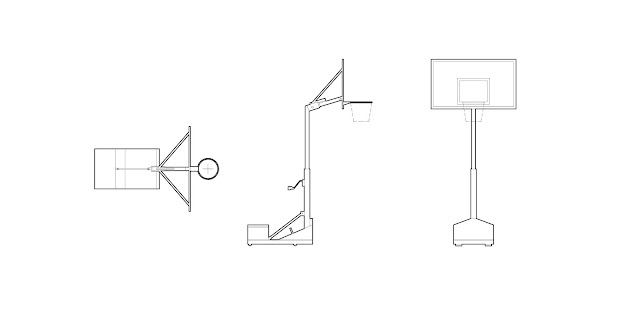 ARCHITECTURAL BLOCKS - custom cad blocks for autocad: Backboard and basket